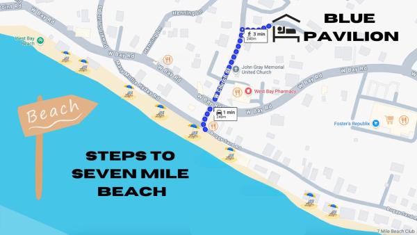 3 Suites At Blue Pavilion - 3 Kitchens - Steps To Beach - Car, Value, Service - Cayman Islands