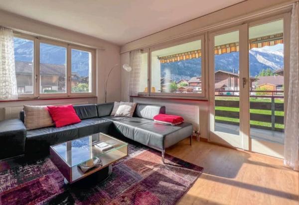 With Mountain View & Balcony Kitchen Parking - Adelboden