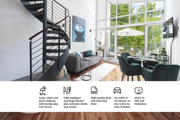 Blueberry Living - Design Loft Nahe München - Dachterrasse - S-bahn - Gauting