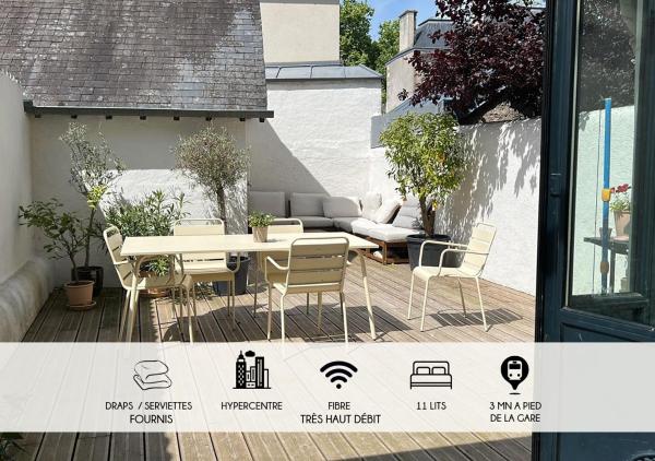 "Demeure De Charme" Hyper Centre - 6 Chambres - 11 Voyageurs - Châteaux De La Loire - Tours