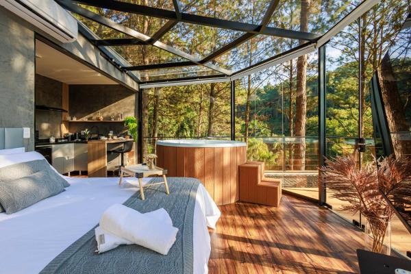 Maravilhosa Cabana De Vidro De Luxo Na Natureza - Blumenau