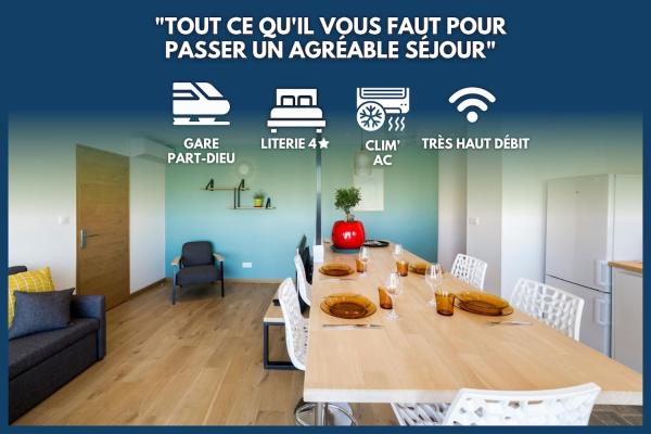 T2 Cocon Avec Clim Et Parking à Part-diev - Dreamy Flat Lyon - Gare de Lyon Part-Dieu