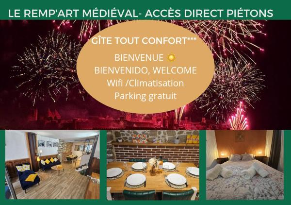 Cite Medievale- Le Remp'art - Tout Confort - Accès Direct Piétons - Parking Gratuit - Carcassonne