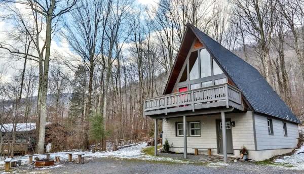 Triangle Tranquility Unique A Frame 6 Br Home - Hunter, NY