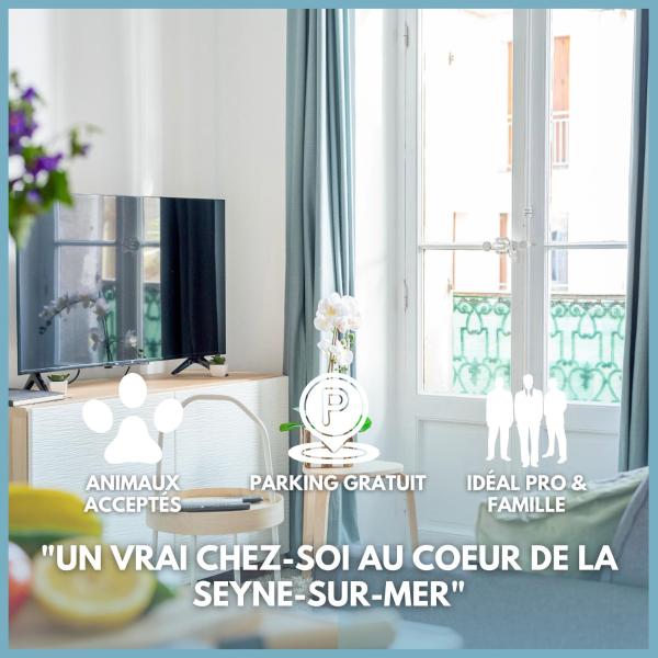 Bao Location - Idéal Pro & Couple - Animaux Acceptés - 5min à Pied Centre Ville & Port - Commerces - Plages 1,9km - Parking Gratuit - Wifi Hd - La Seyne-sur-Mer