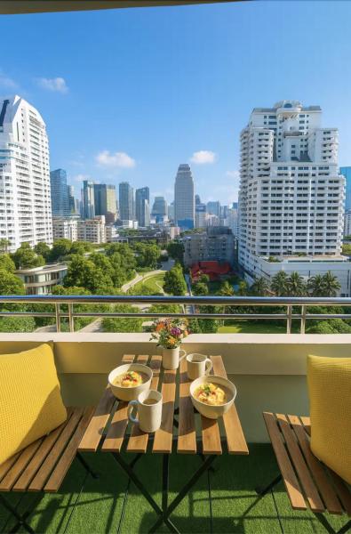 Great Balcony With 2 Beds Executive Unit - Bangkok