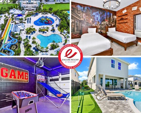 Modern Home Near Disney With Private Pool, Media, Game & Themed Rooms With Waterpark & Resort Access At Encore Resorts Reunion - 384sf - St. Cloud, FL