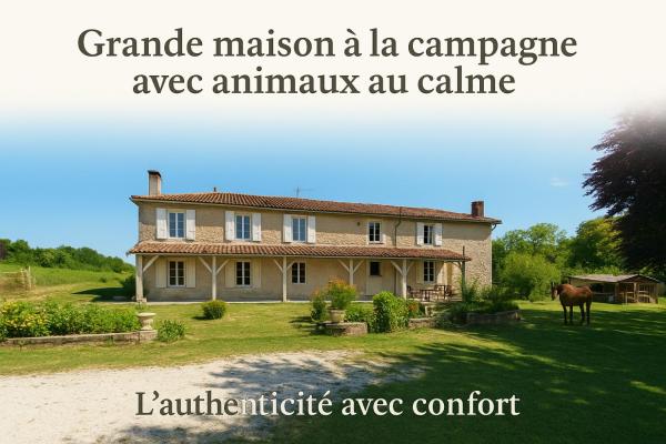 Grande Maison Avec Jardin, Animaux,au Calme - Charente