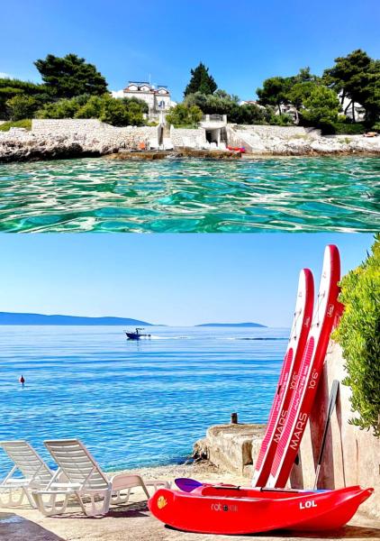 Luxury Seaside Villa With A Classic Mediterranean Olive Garden, A Fully Equipped Professional Kitchen, Pool, Sauna, Padle Boards And Canoe - Miolin Beach House - Trogir