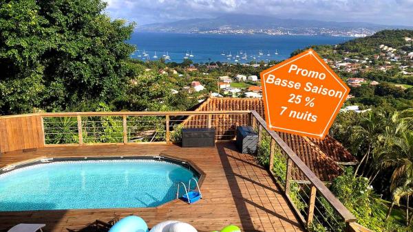 F2 Climatisé Piscine Vue Mer Et Montagne Pelée Trois-îlets - マルティニーク