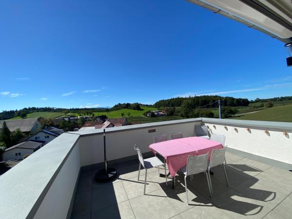 Ferienwohnung Hopfenblick Dachterasse 3sz Bodenseeregion - Kressbronn am Bodensee