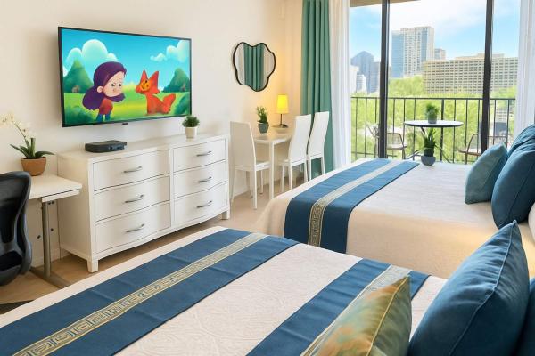 Waikiki Ocean View Studio 3beds 1 Block To Beach, Tax Included - Honolulu