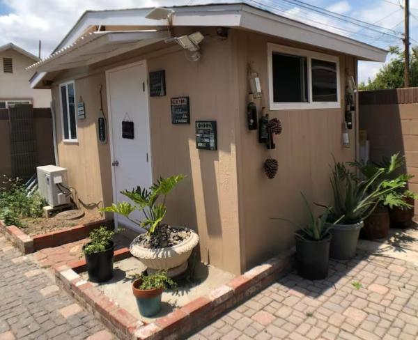 A Small Room In The Backyard With A Full Bed - Whittier, CA