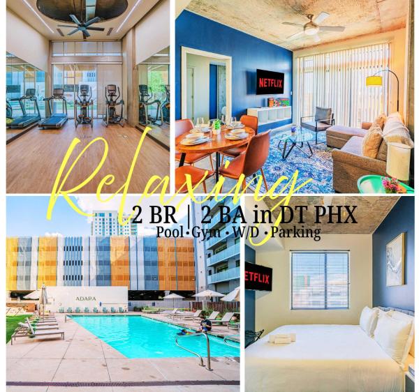 Stunning 2bd - Central Dt- Gym, Pool, Parking Sleep8 - Phoenix