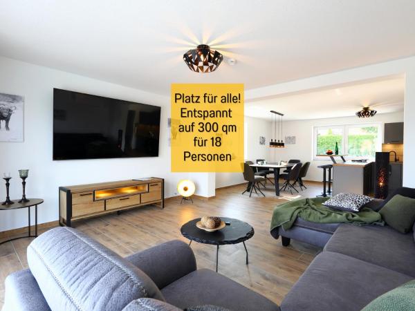 Ferienhaus Höckelheim- 300qm - 3 Wohnungen - 12 Zimmer - Bis 18 Gäste - Kleinkinder Reisen Gratis - Für Familien Und Gruppen - Küchen Mit Spülmaschine Backofen, Mikrowelle - Smart-tv - Wlan - Fußbodenheizung, Klimaanlage & Raffstores - Nähe Göttingen - Germany