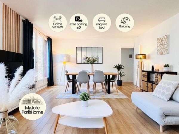 Myjolieparishome - King Size Bed, Balcony, Free Parking X2 - Tour Eiffel - Paris