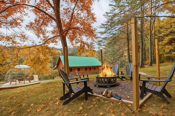 Secluded Log Cabin, Outdoor Sauna, Hot Tub, Dome, Game Rm, Ev, Bbq - New Plymouth, OH