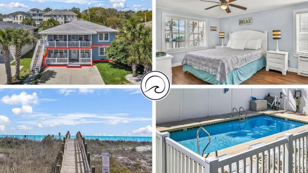 Crescent Beach 3 Bedroom With Pool, Across The Street From Ocean - North Myrtle Beach, SC