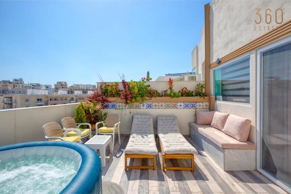 Sunsoaked Msida Penthouses With Hot Tub, Wifi & Ac By 360 Estates - Malta