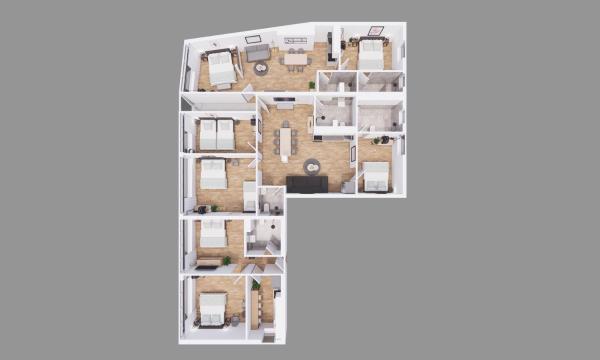 Beckhomes Munich- Large 210 Sqm Central Apartment- 7 Br, 6baths, 3 Kitchens, Up To 18 Guests - Munich