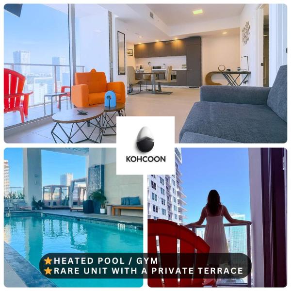 Sky-high Oasis Heated Pool & Gym Miami Skyline Vista - Coral Gables, FL