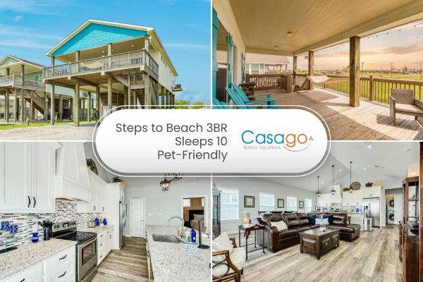 Prime Steps To Beach Large Deck Pet Friendly - Crystal Beach, TX