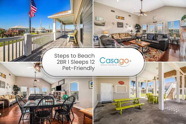 Retreat Steps To Beach Dog Haven Sleeps 12 - Crystal Beach, TX