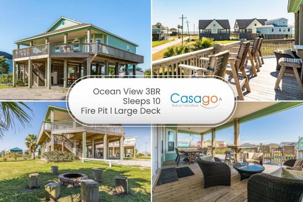 Stunning Gulf Views Firepit - Crystal Beach, TX