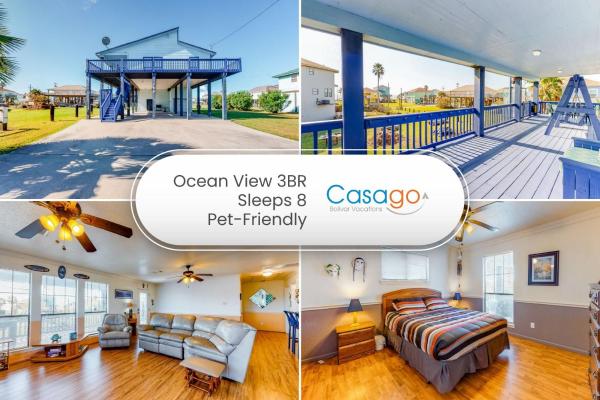 Escape Gulf Views Large Deck Pet Friendly - Crystal Beach, TX