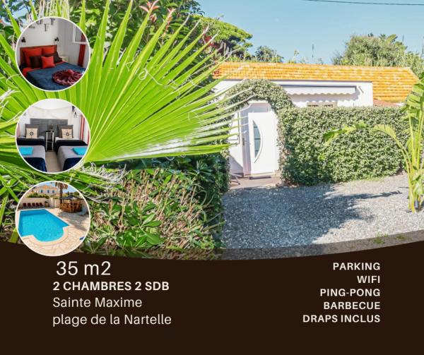 T3 De 35m2, Plage à Pied, Piscine Partagée, Bbq, Parking, Wifi, 2 Chambres 2 Salles De Bain, Résidence Le Rêve D'azur - Sainte-Maxime