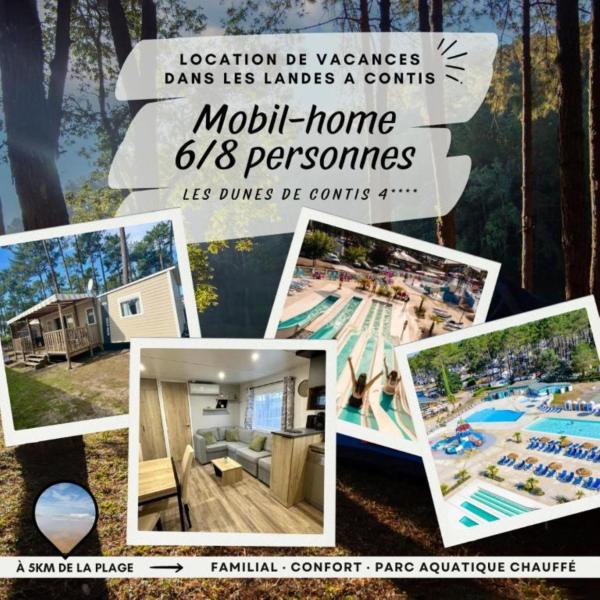 Mh 279 Bora-bora 6-8 Personnes 3ch 1sdb Tout Confort Dans Camping 4 éToiles Avec Parc Aquatique Chauffé - Aquitaine