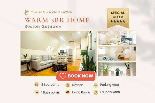 80-3 3br Boston - Charming Apt Near Dorchester Center - Hyde Park - Boston