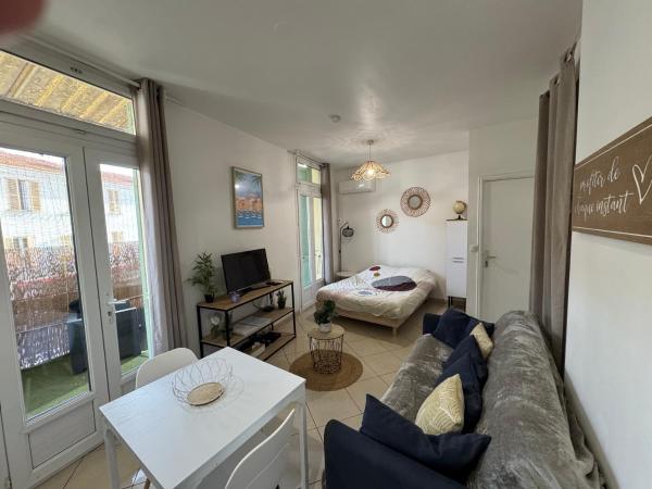 Studio Cosy Centre Ville - Terrasse & Clim - 卡涅