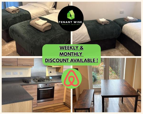 Free Parking, Large House For Contractors & Families, Sleeps 7, 25 Mins To Manchester & Liverpool - North Wales