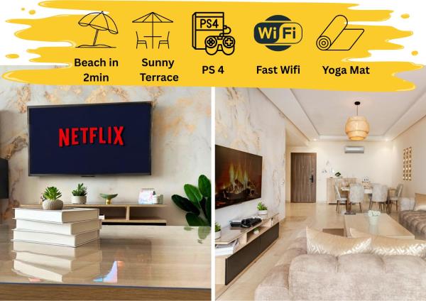 Beach In 2 Terrace, Ps4, Fast Wi-fi, Yoga Mat, Available Can25 - Mohammédia