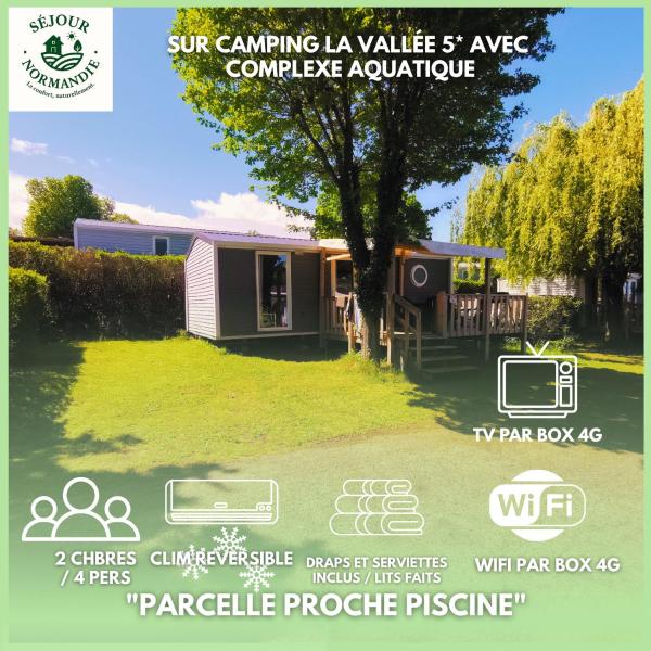 155- Joli Mobilhome 4 Pers 2 Chambres Clim Tv Wifi Camping 5 éToiles - Villers-sur-Mer