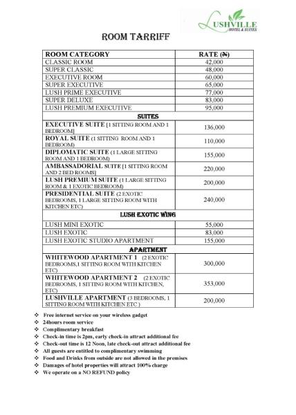 Lushville Hotels And Suites - Benin City