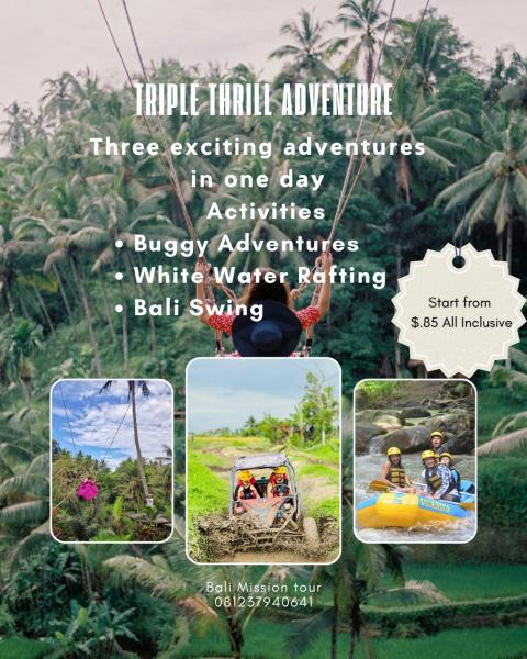 Bali Swing With Buggy Adventure And White Water Rafting - Bali