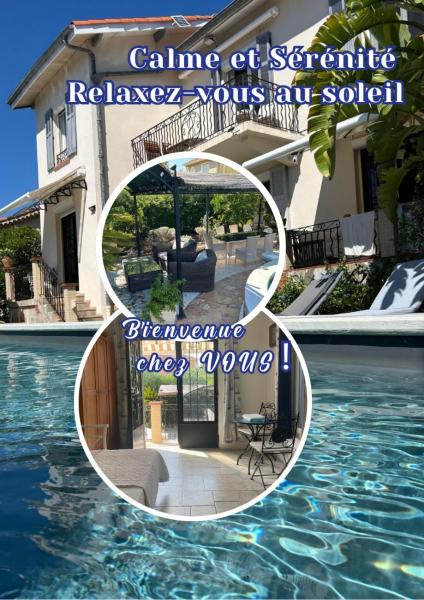 Très Beau Studio Lumineux Dans Villa Avec Piscine - Marineland - Antibes