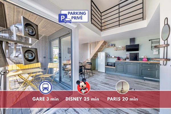 L'escapade - Paris 20 Min - Disney 25 Min - Gare 3 Min à Pied - Parking - Confortable & Moderne - Free Wifi - Mitry-Mory