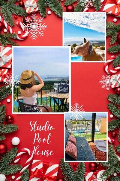 Studio Pool House Mdt 2 Etoiles Vue Mer Panoramique Amazing Sea View Wifi Linge Linen Inclut Aircondition - Gassin