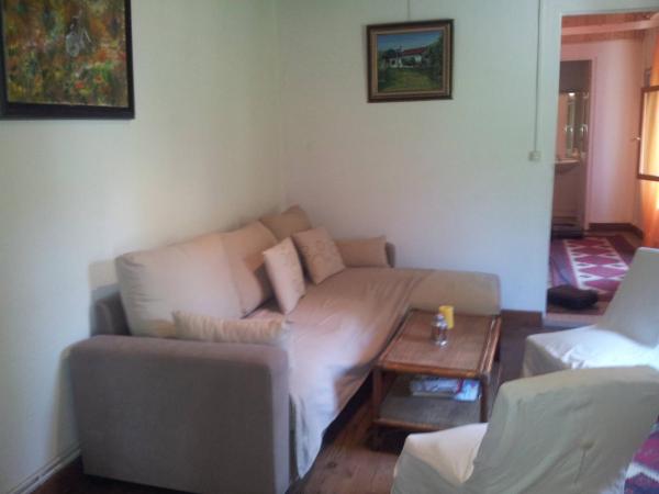 Your Pink House With Blue Shutters - Le Mourtis