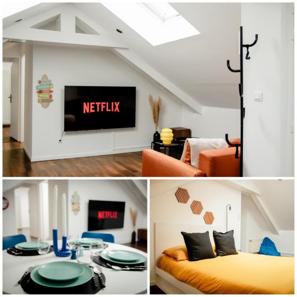 Le Mansardé Chaleureux T3 - 2 Chambres Netflix Wifi - Briey
