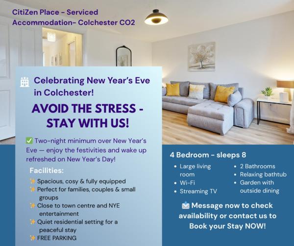 Spacious 4 Bed - Sleeps 9 - Free Parking - West Mersea