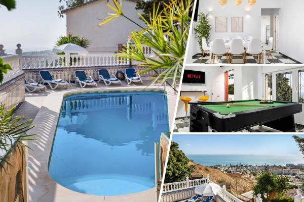 Villa Miramar With Pool, Bbq, Billiard & Sea View - Rincón de la Victoria