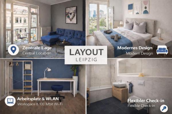 Layout Leipzig - Modernes Apartment In Zentrum-ost - Leipzig