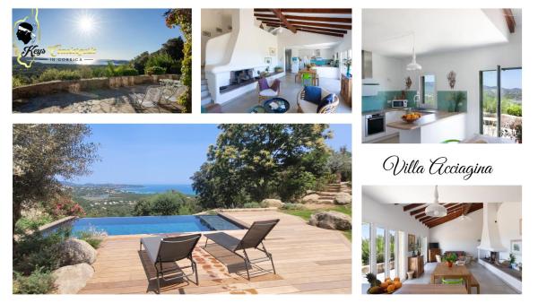 Villa Acciagina 10 Pers Piscine Vue Mer Pinarello Climatisée - Sainte-Lucie de Porto-Vecchio