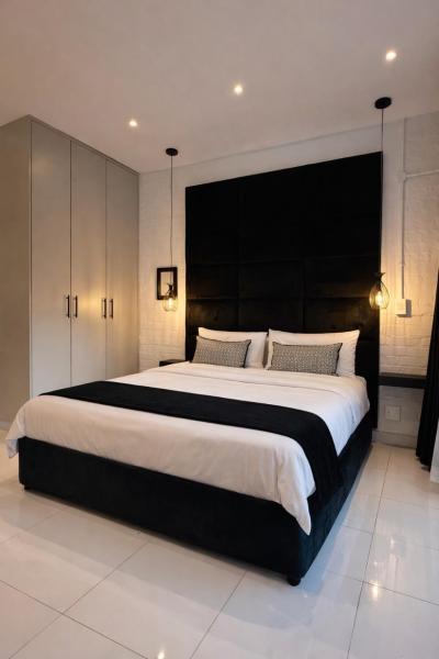 The Monochrome Apartment 209 - Urban Chic Escape - Open Plan Bathroom With Bathtub - Johannesburg