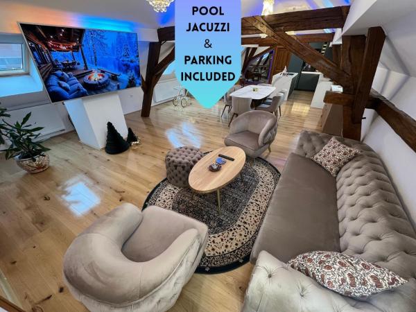 La Luna Royal Deluxe Luxury House With Pool & Jacuzzi, Bikes And Secured Parking - Našice