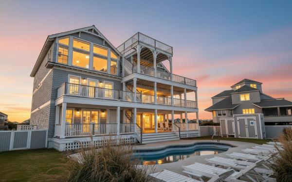 Frankly My Dear - Duck, Oceanfront, Elevator, Wheelchair Friendly, Pool Table, Pool, Hot Tub, Flex Stays - Duck, NC